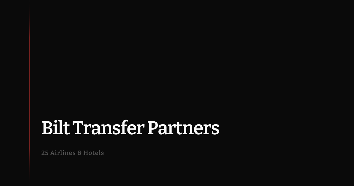 Bilt Transfer Partners (2026): 25 Airlines & | Award Travel Finder