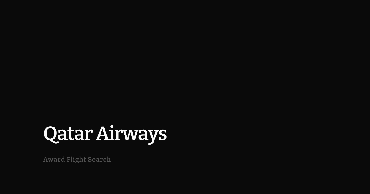Qatar Airways Award Search: Qsuite & Award Chart | Award Travel Finder