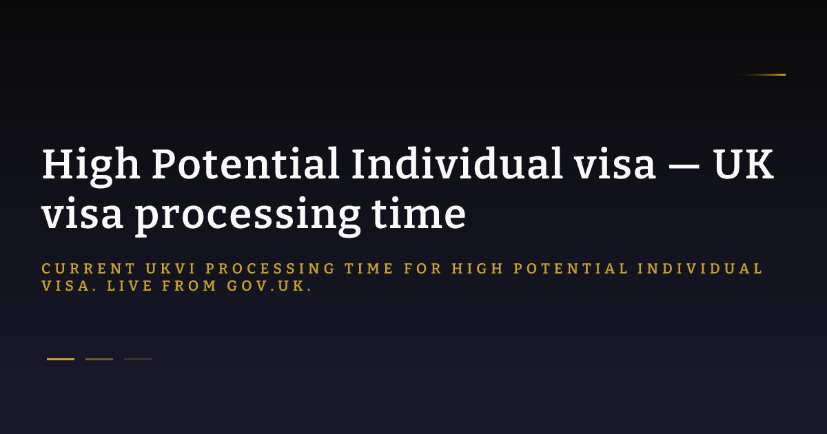 High Potential Individual visa — UK visa processing time
