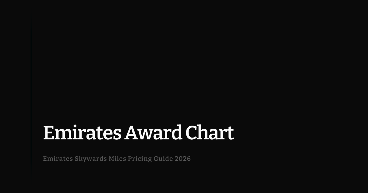 Emirates Award Chart (2026): Skywards Miles | Award Travel Finder