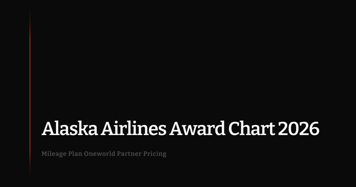 Alaska Airlines Award Chart (2026) | Award Travel Finder