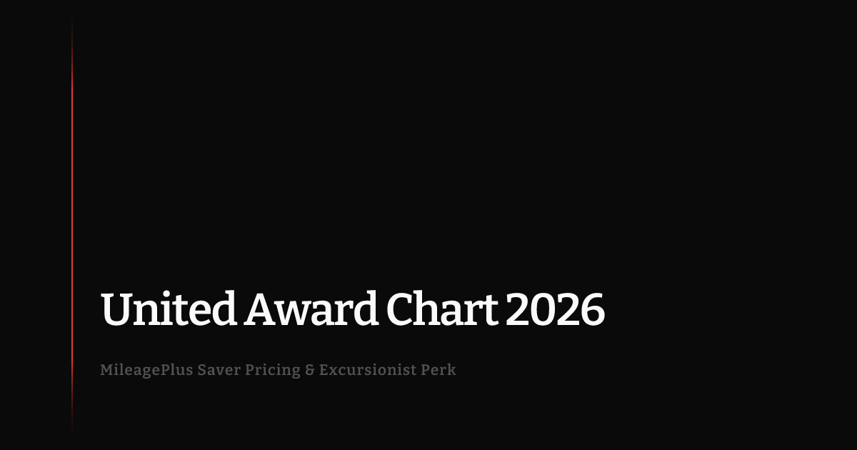 United Award Chart (2026): MileagePlus Pricing | Award Travel Finder