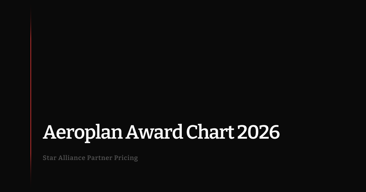 Aeroplan Award Chart (2026) | Award Travel Finder