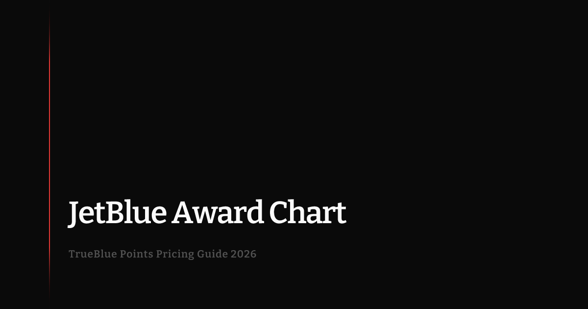 JetBlue Award Chart (2026): TrueBlue Points | Award Travel Finder