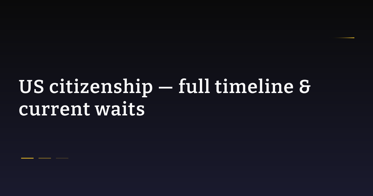 US citizenship — full timeline & current waits